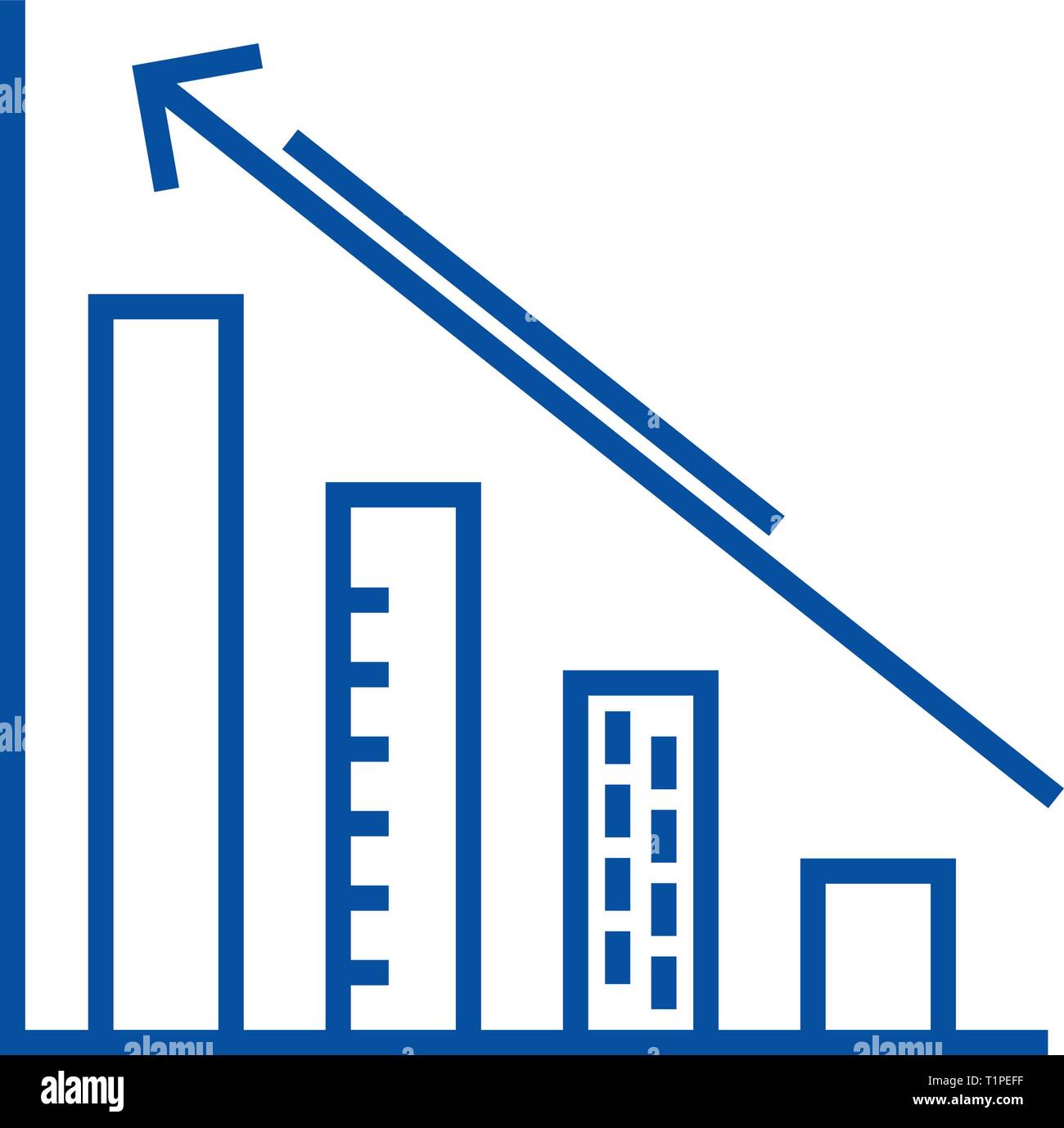 Diagram, down and up, charts line icon concept. Diagram, down and up ...