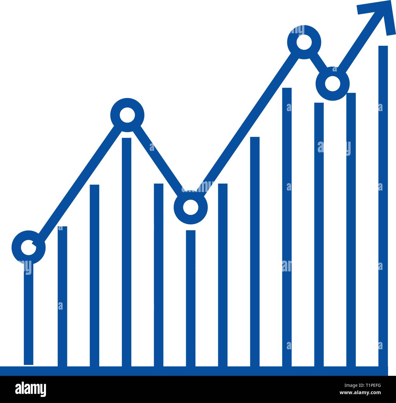 Diagram, graph up line icon concept. Diagram, graph up flat vector ...