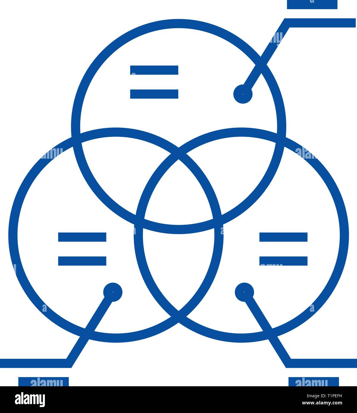 Diagram, marketing,circle parts line icon concept. Diagram, marketing ...
