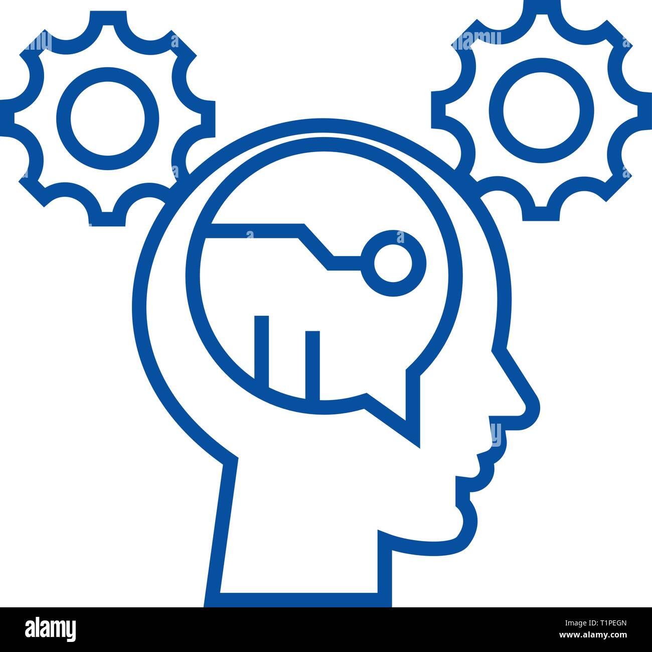 Digital thinking line icon concept. Digital thinking flat vector symbol ... Digital thinking line icon concept. Digital thinking flat vector symbol ...