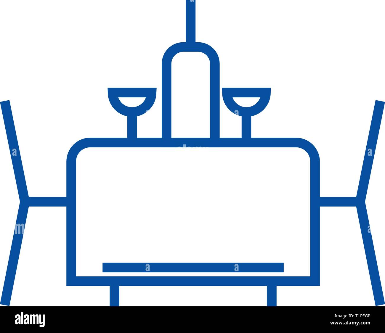 Dinner line icon concept. Dinner flat vector symbol, sign, outline ...