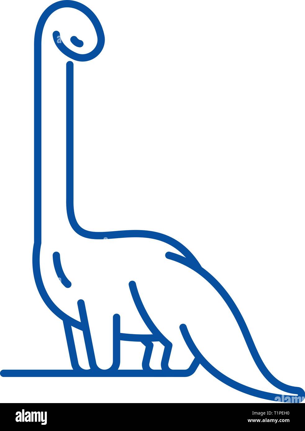 Diplodocus line icon concept. Diplodocus flat vector symbol, sign ...