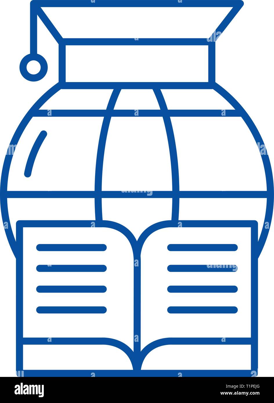 Distance learning line icon concept. Distance learning flat vector ...