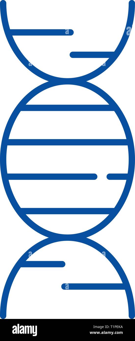 Dna line icon concept. Dna flat vector symbol, sign, outline ...