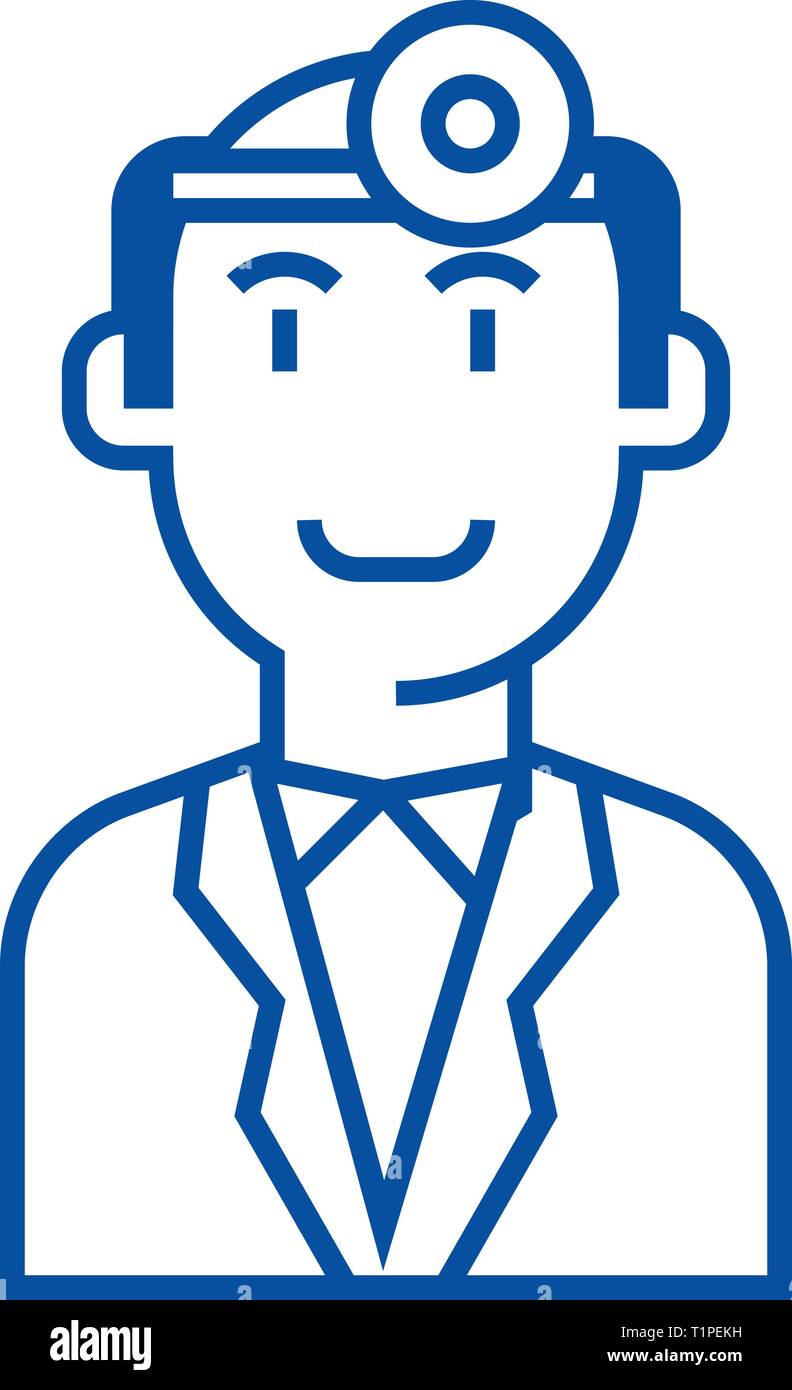 Doctor Checkup Line Icon Concept Doctor Checkup Flat Vector Symbol
