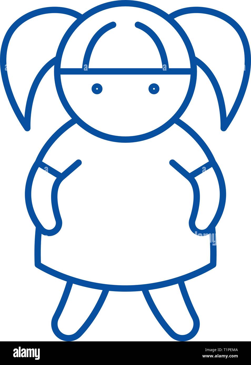 Doll line icon concept. Doll flat vector symbol, sign, outline ...