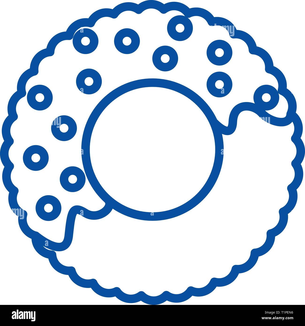 Donut line icon concept. Donut flat vector symbol, sign, outline ...