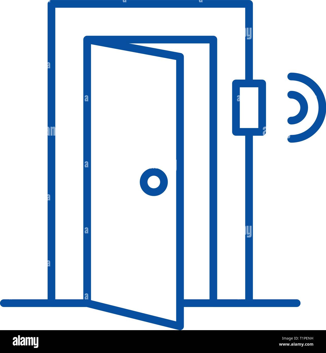 Door signal security line icon concept. Door signal security flat ...