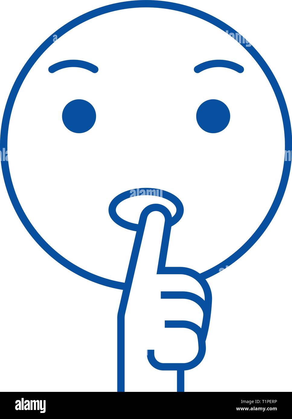 Dreaming emoji line icon concept. Dreaming emoji flat vector symbol ...