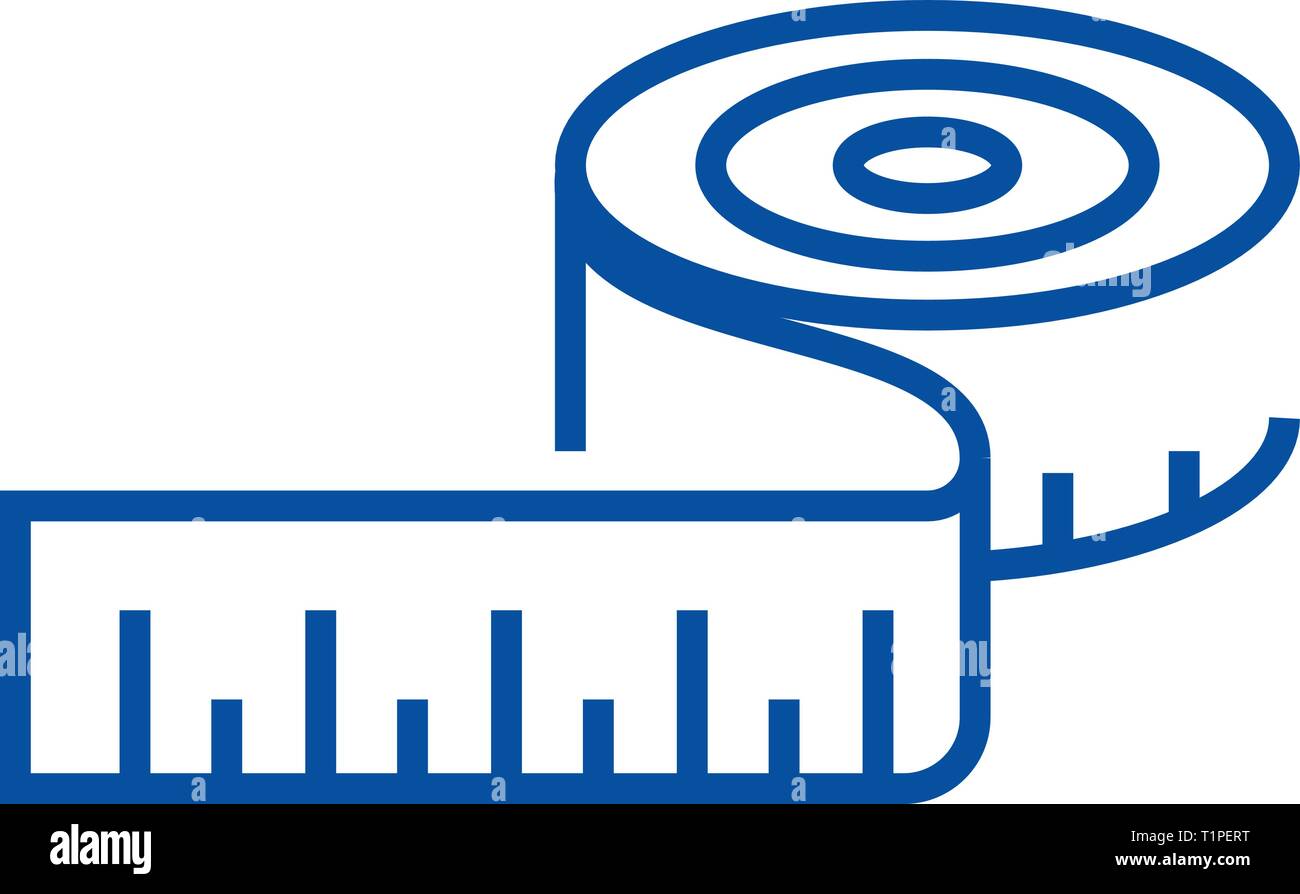 Dress meter line icon concept. Dress meter flat vector symbol, sign ...