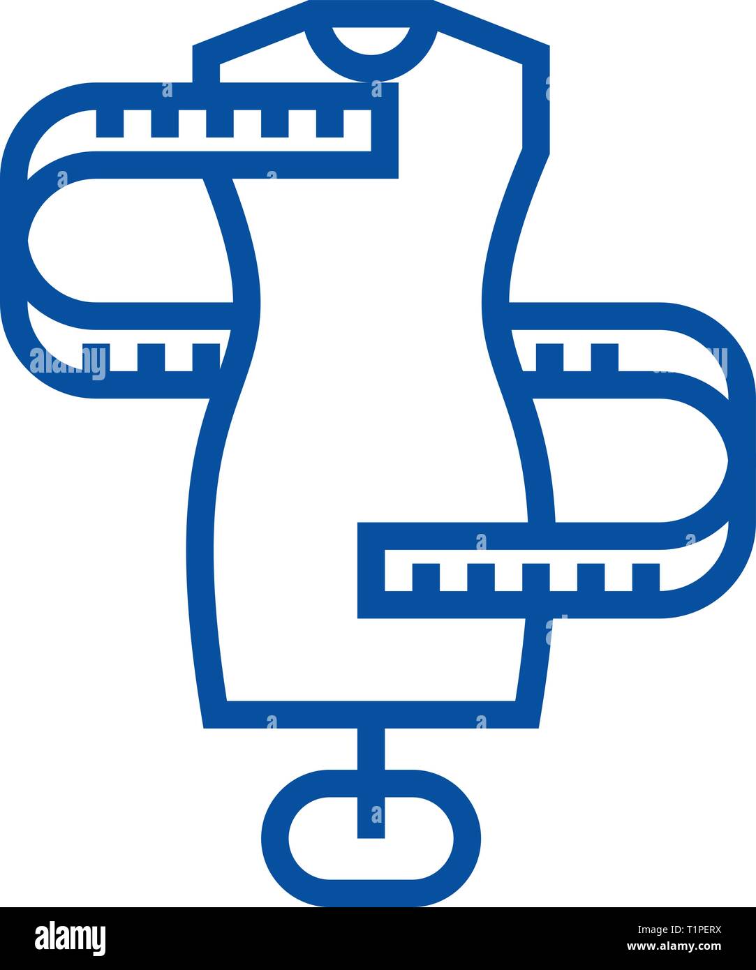 Dress size,sizing line icon concept. Dress size,sizing flat vector ...