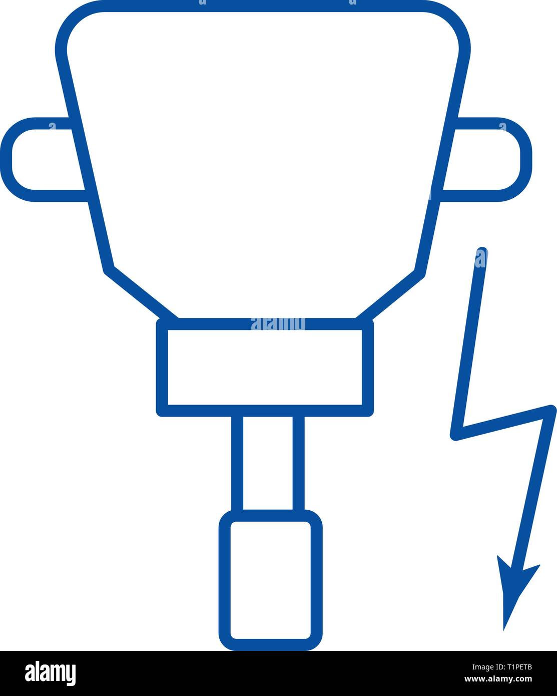 Driller line icon concept. Driller flat vector symbol, sign, outline illustration Stock Vector ...