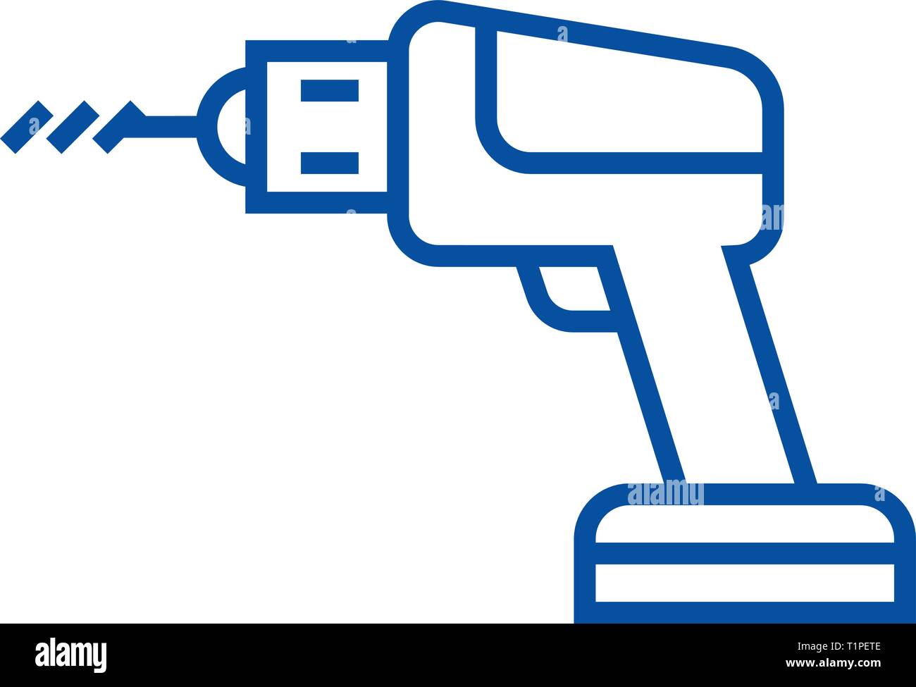 Drilling machine line icon concept. Drilling machine flat vector symbol, sign, outline ...