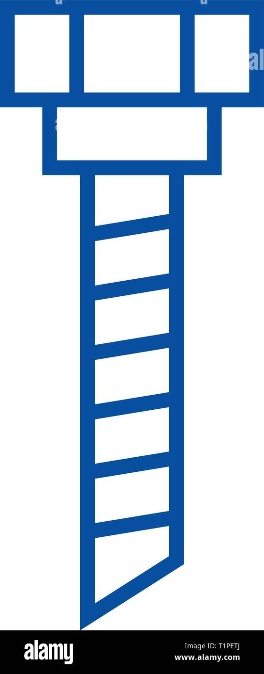 Drilling machine sign line icon concept. Drilling machine sign flat vector symbol, sign, outline ...