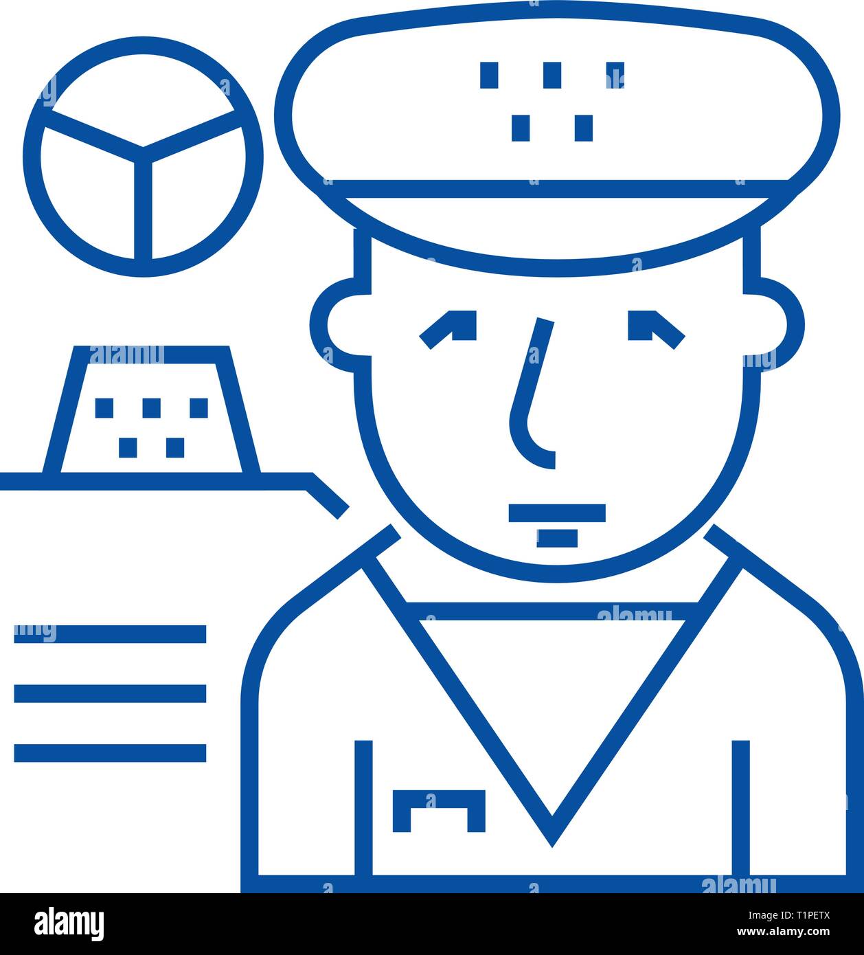 Driver line icon concept. Driver flat vector symbol, sign, outline ...