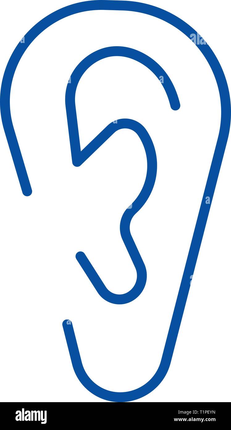 Ear line icon concept. Ear flat vector symbol, sign, outline ...