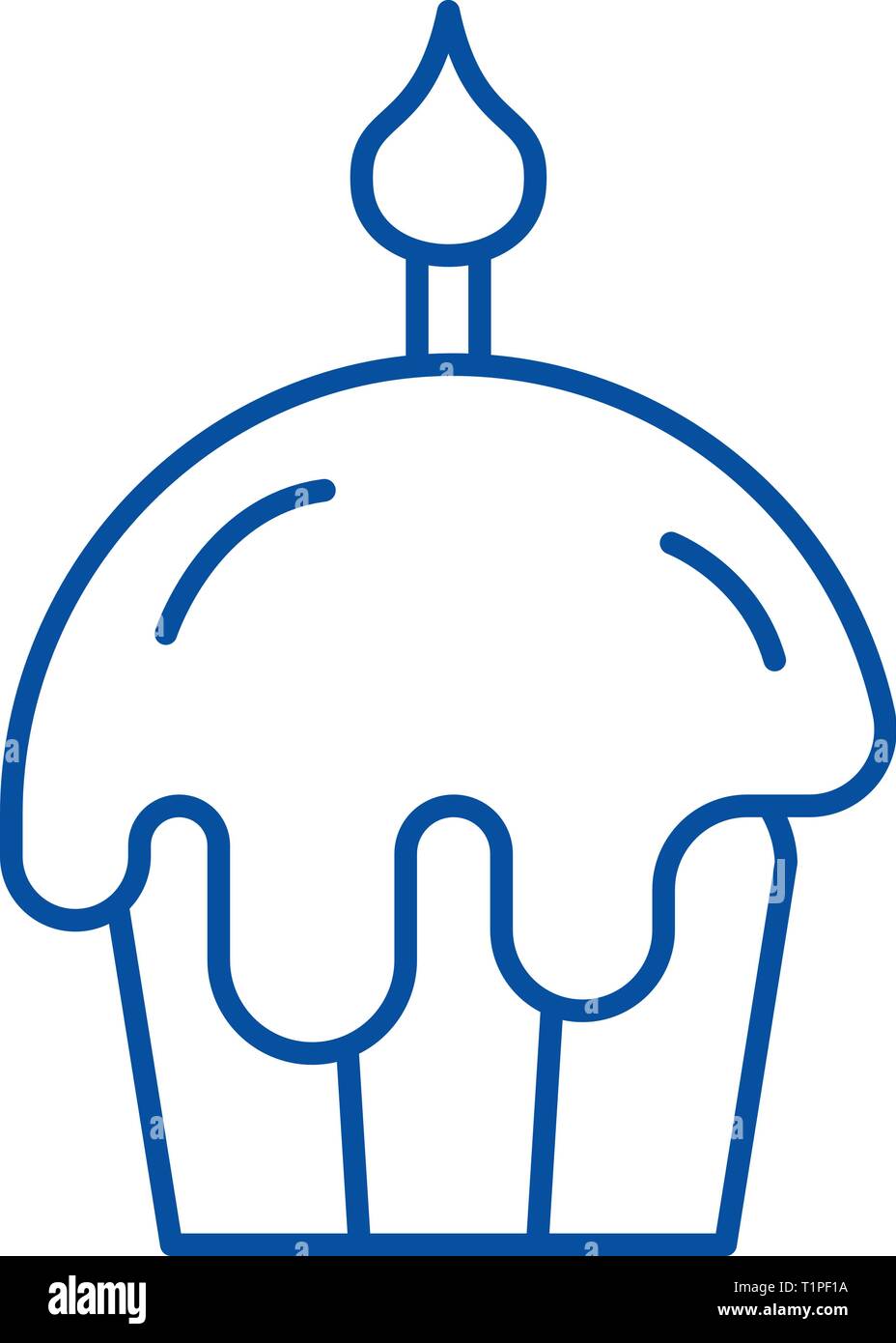 Easter cake line icon concept. Easter cake flat vector symbol, sign ...