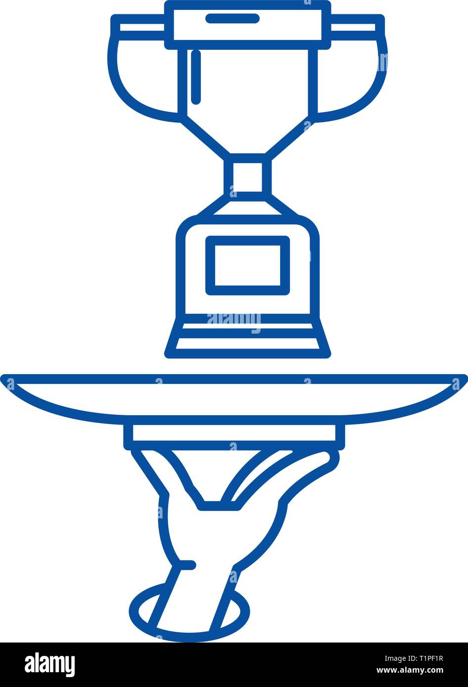 Easy win line icon concept. Easy win flat vector symbol, sign, outline ...