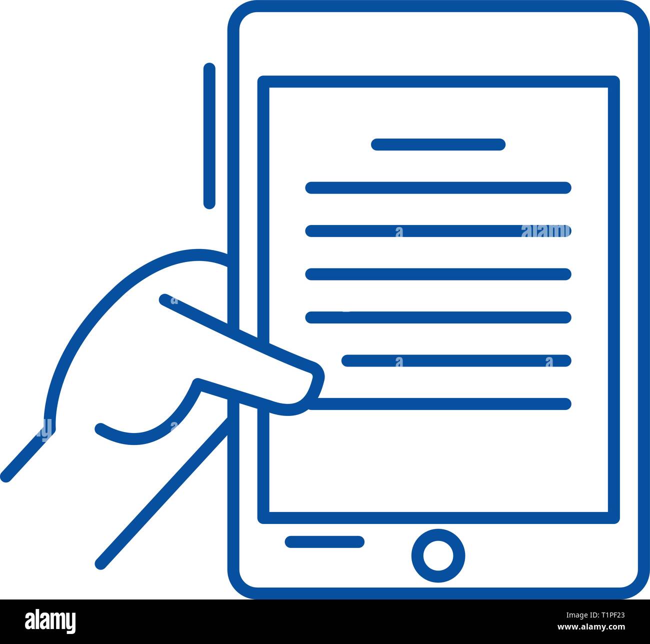 Ebook line icon concept. Ebook flat vector symbol, sign, outline ...