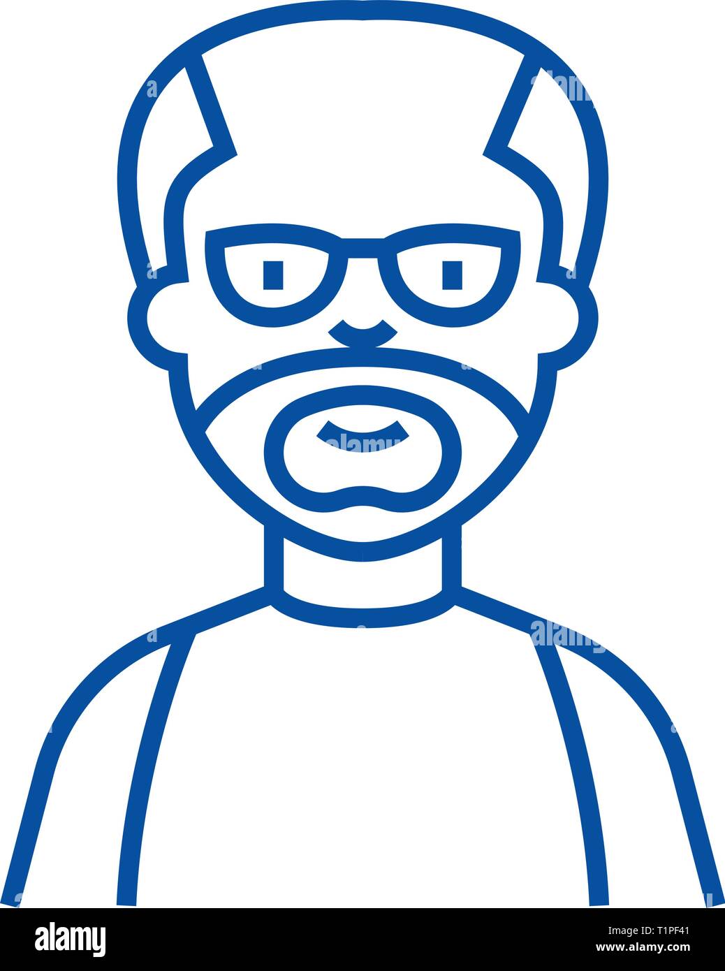 Elder man,grandfather line icon concept. Elder man,grandfather flat ...