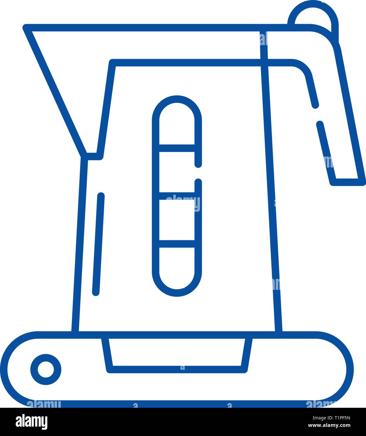 Electric kettle line icon concept. Electric kettle flat vector symbol ...
