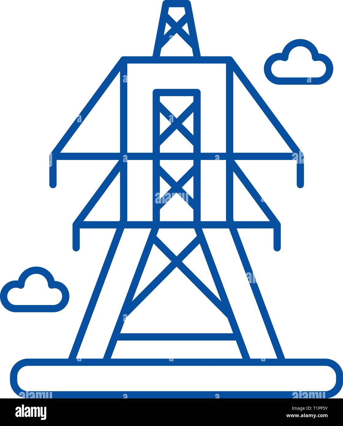 Electric lines line icon concept. Electric lines flat vector symbol ...