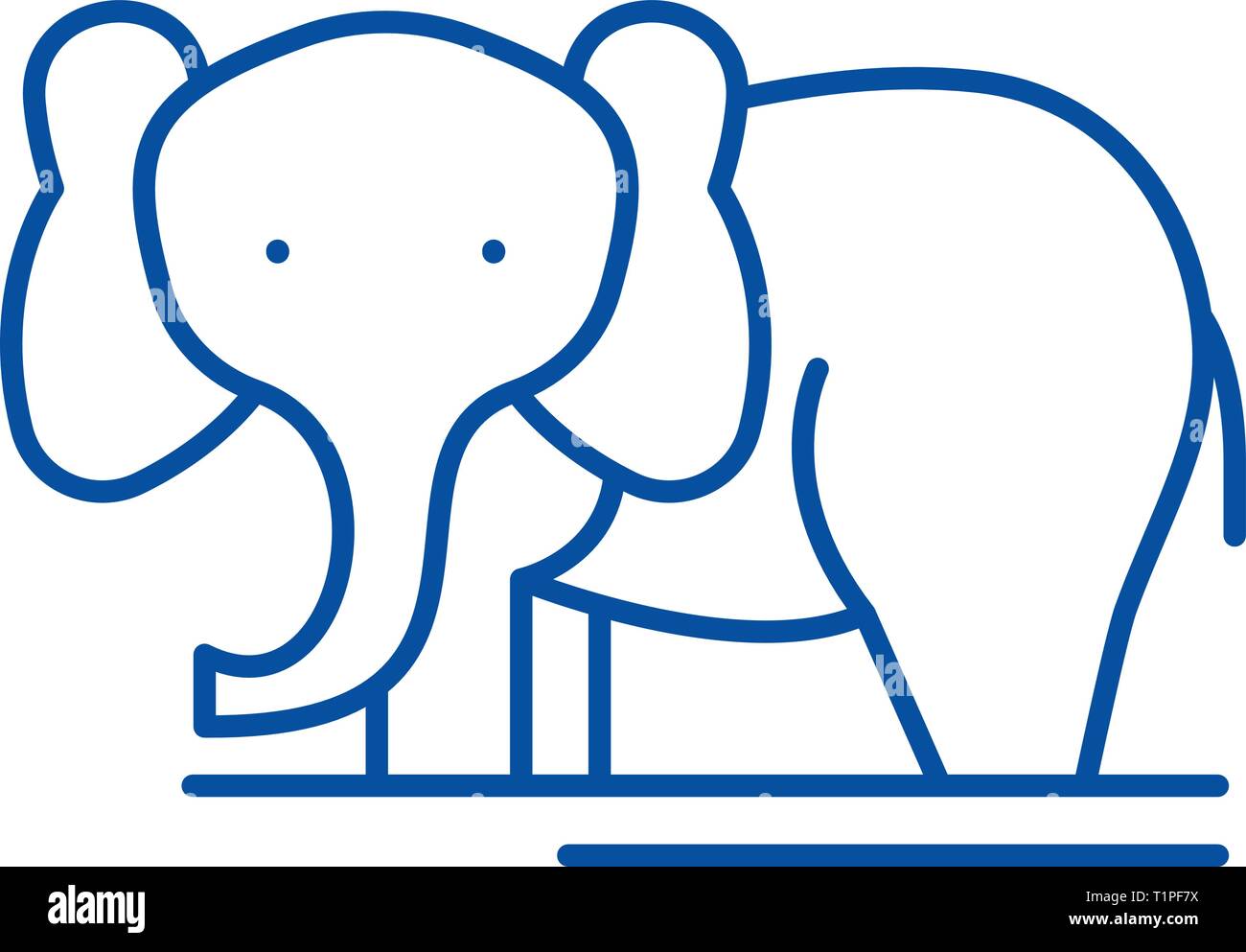 Elephant line icon concept. Elephant flat vector symbol, sign, outline ...