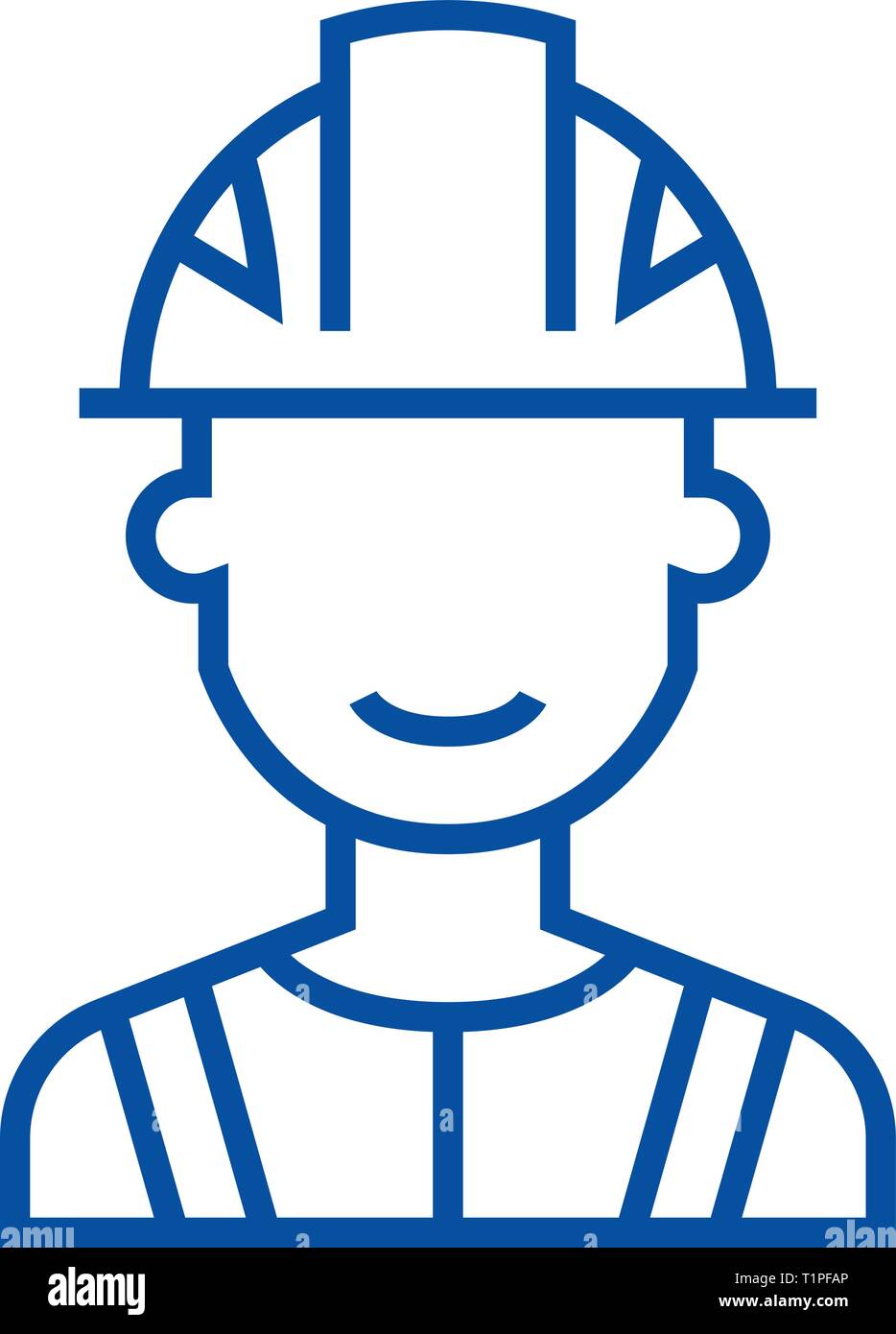 Engineer, industry line icon concept. Engineer, industry flat vector ...