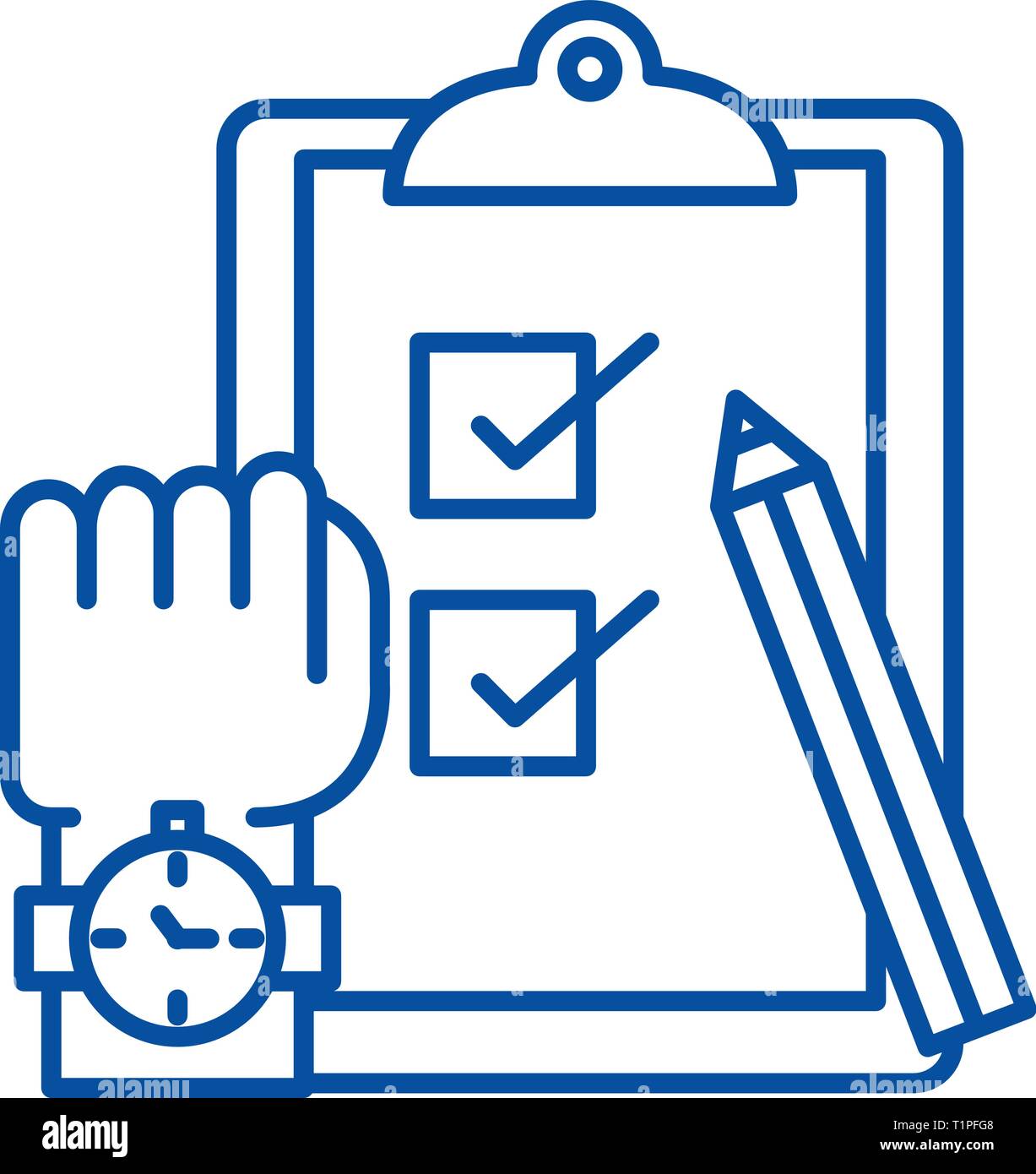 Exams line icon concept. Exams flat vector symbol, sign, outline ...