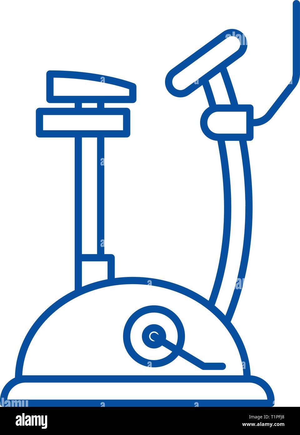 Exercise bike line icon concept. Exercise bike flat vector symbol, sign ...