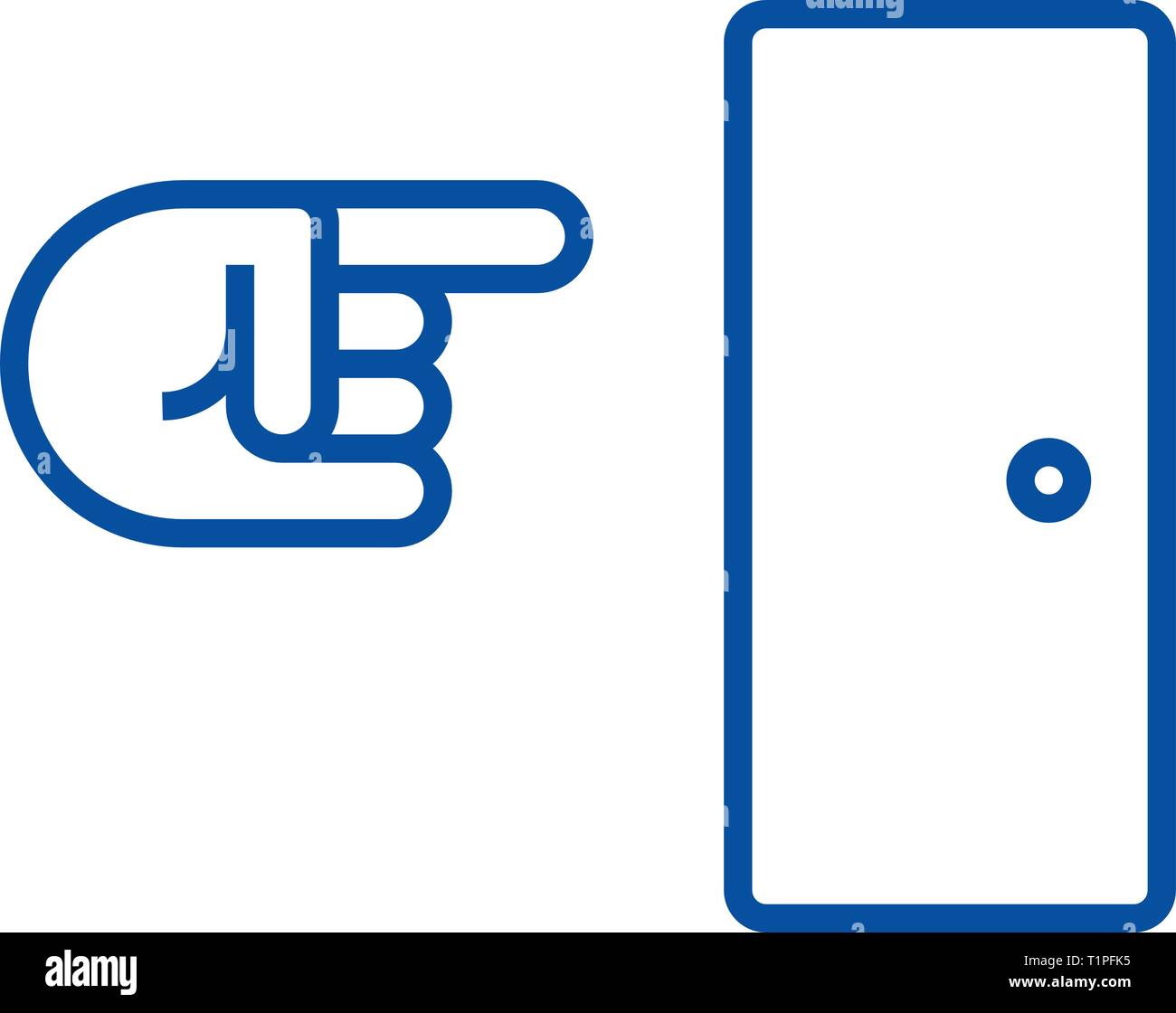 Exit line icon concept. Exit flat vector symbol, sign, outline ...