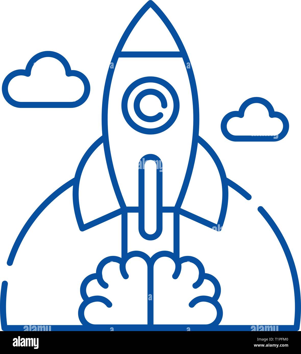 Exploration line icon concept. Exploration flat vector symbol, sign ...