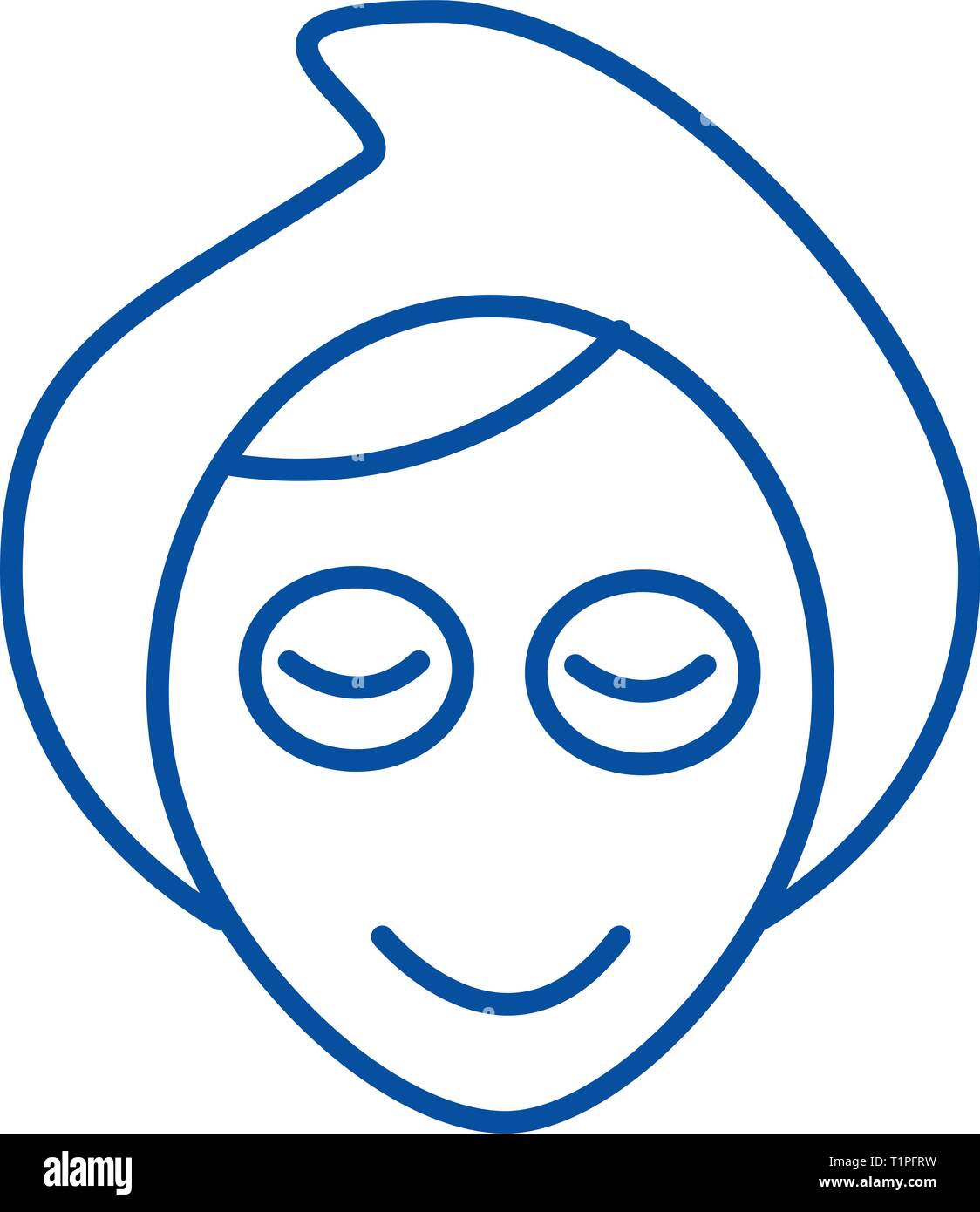 Face, spa, mask line icon concept. Face, spa, mask flat vector symbol ...