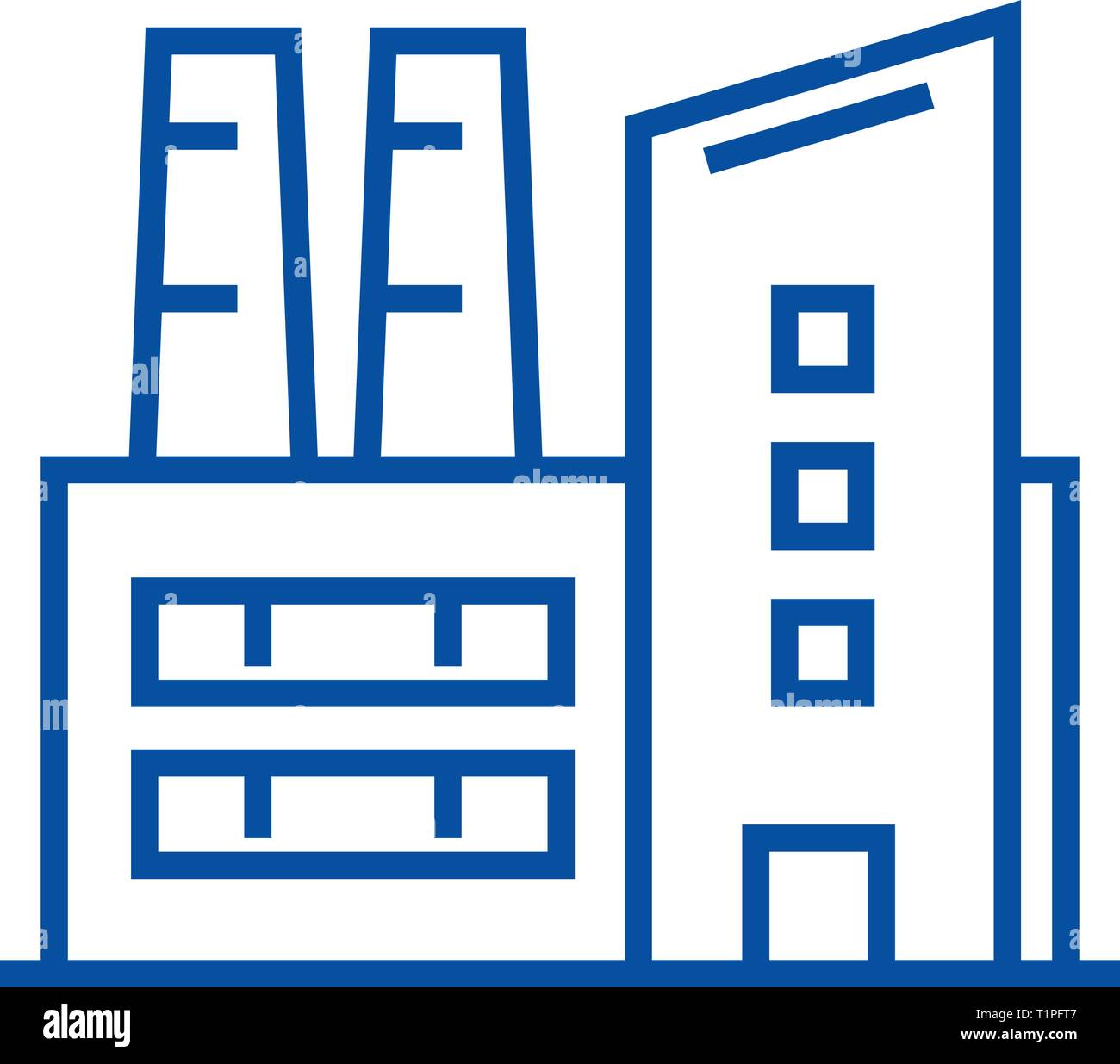 Factory,industrial plant line icon concept. Factory,industrial plant ...