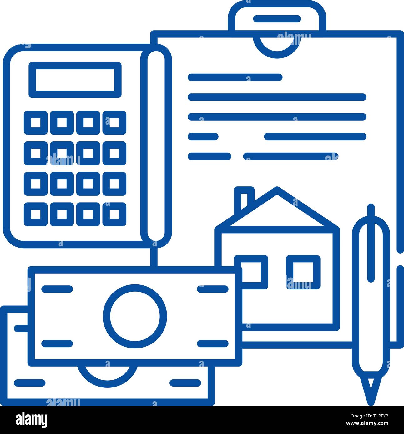 Personal expenses line icon concept. Personal expenses flat vector ...