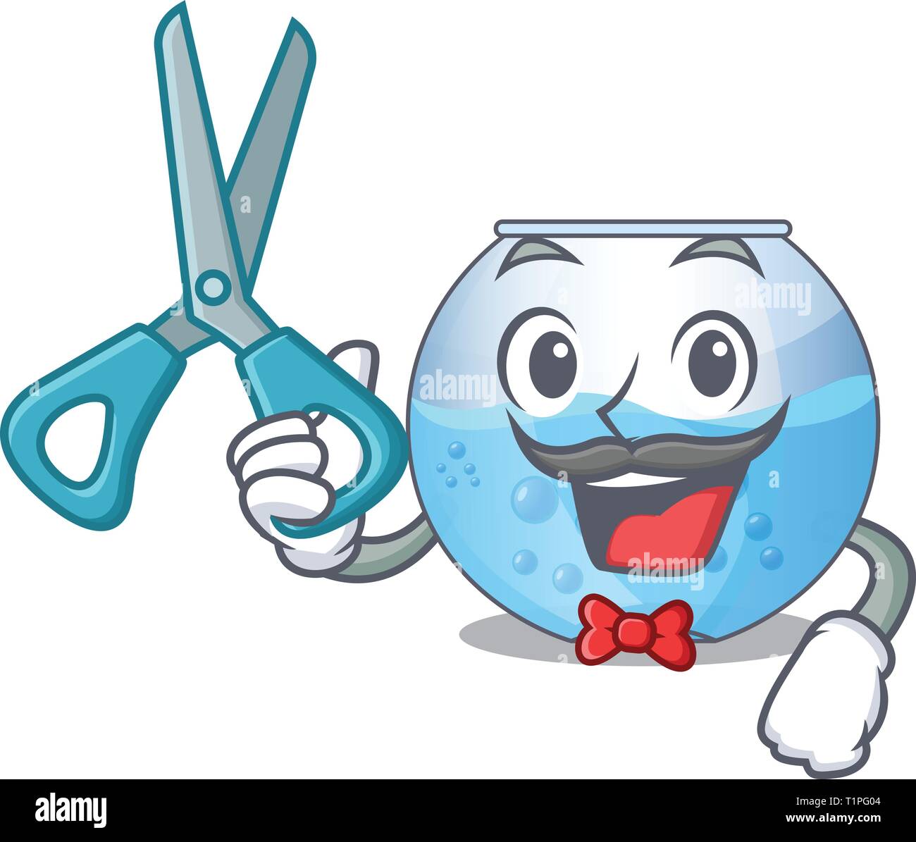 Barber bowl aquarium isolated with the cartoon vector illustration ...