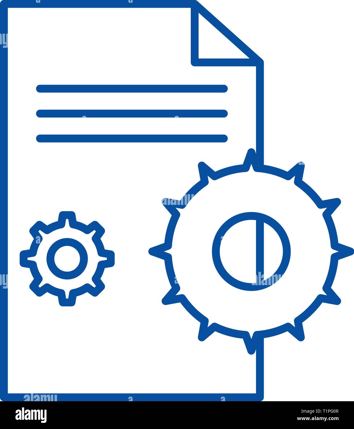 Project agreement line icon concept. Project agreement flat vector ...