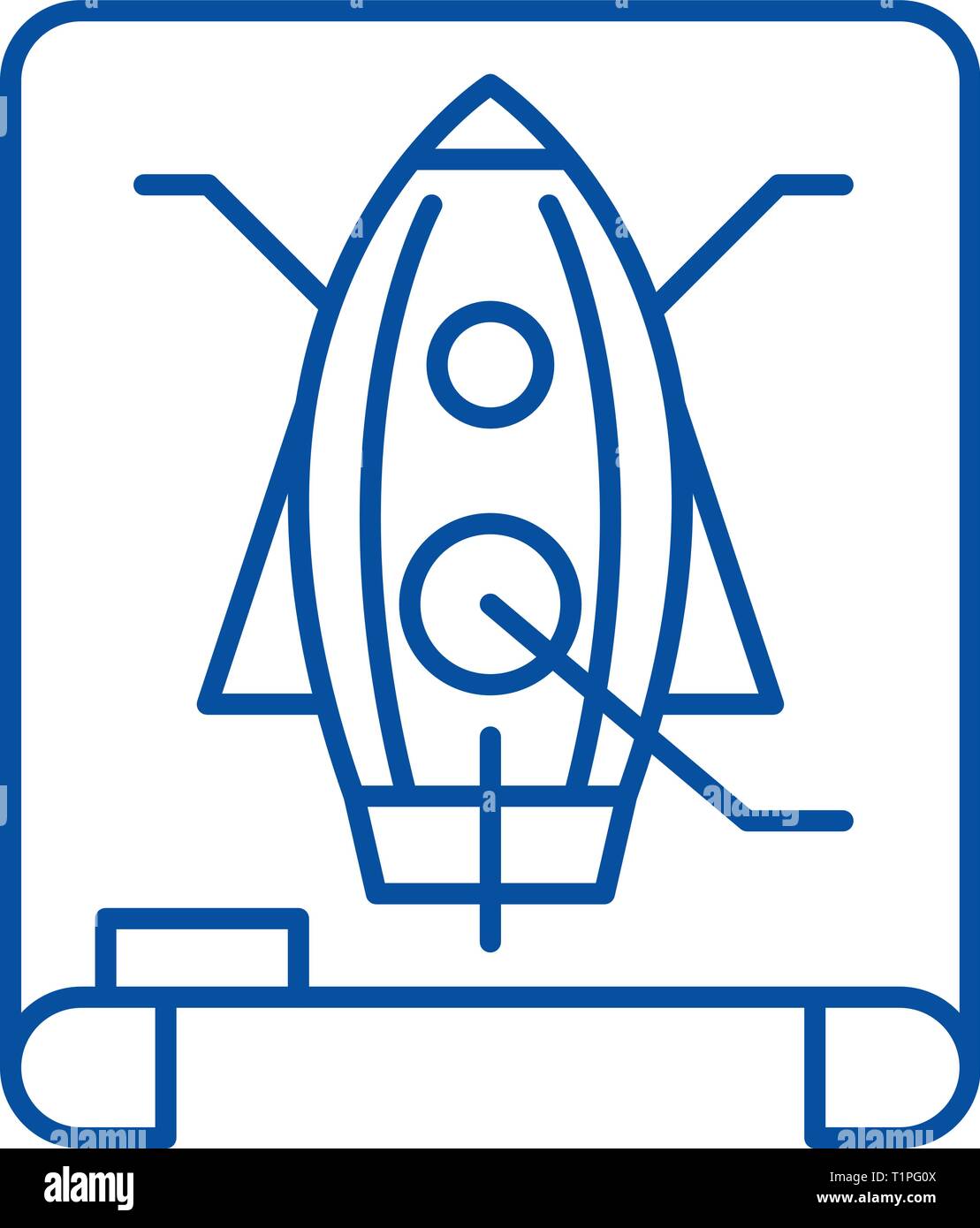 Project drawing line icon concept. Project drawing flat vector symbol ...