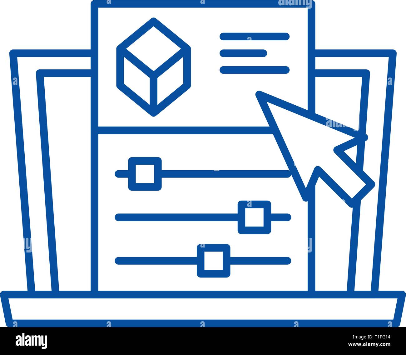 Project settings line icon concept. Project settings flat vector symbol ...