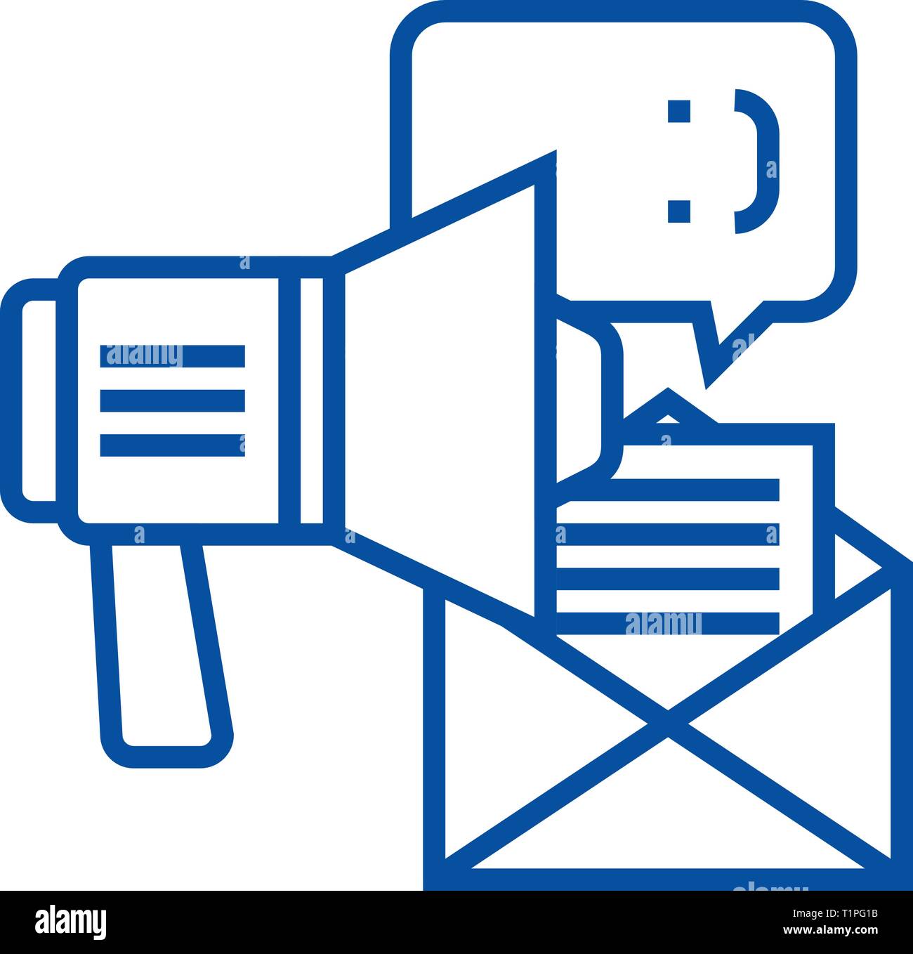 Promotion,advertising,loudspeaker line icon concept. Promotion ...