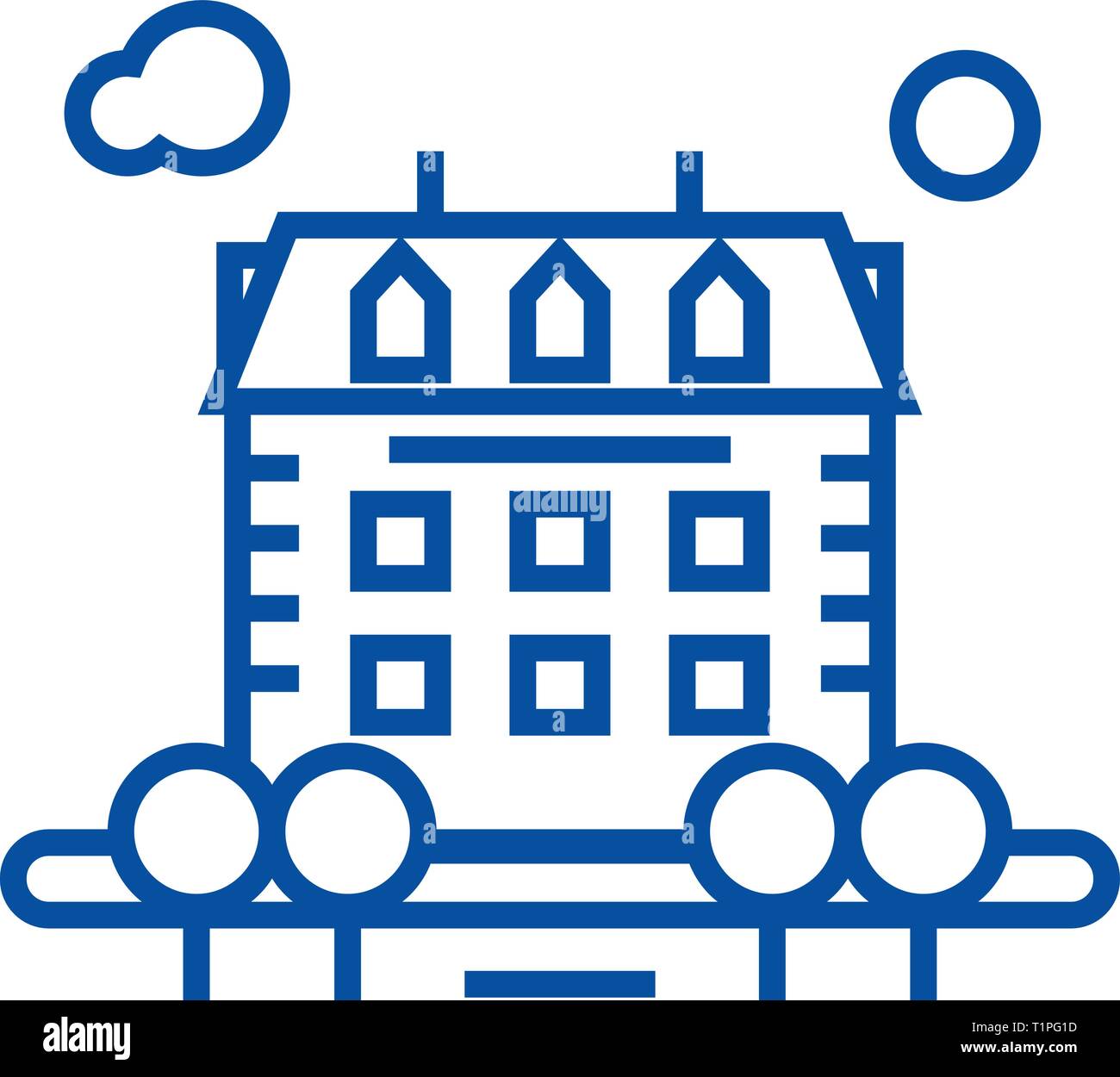 Property line icon concept. Property flat vector symbol, sign, outline ...