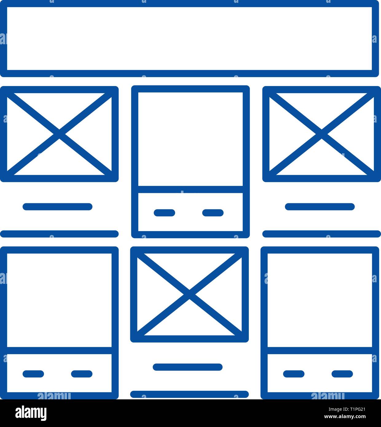 Prototype Web Design Line Icon Concept Prototype Web Design Flat Vector Symbol Sign Outline