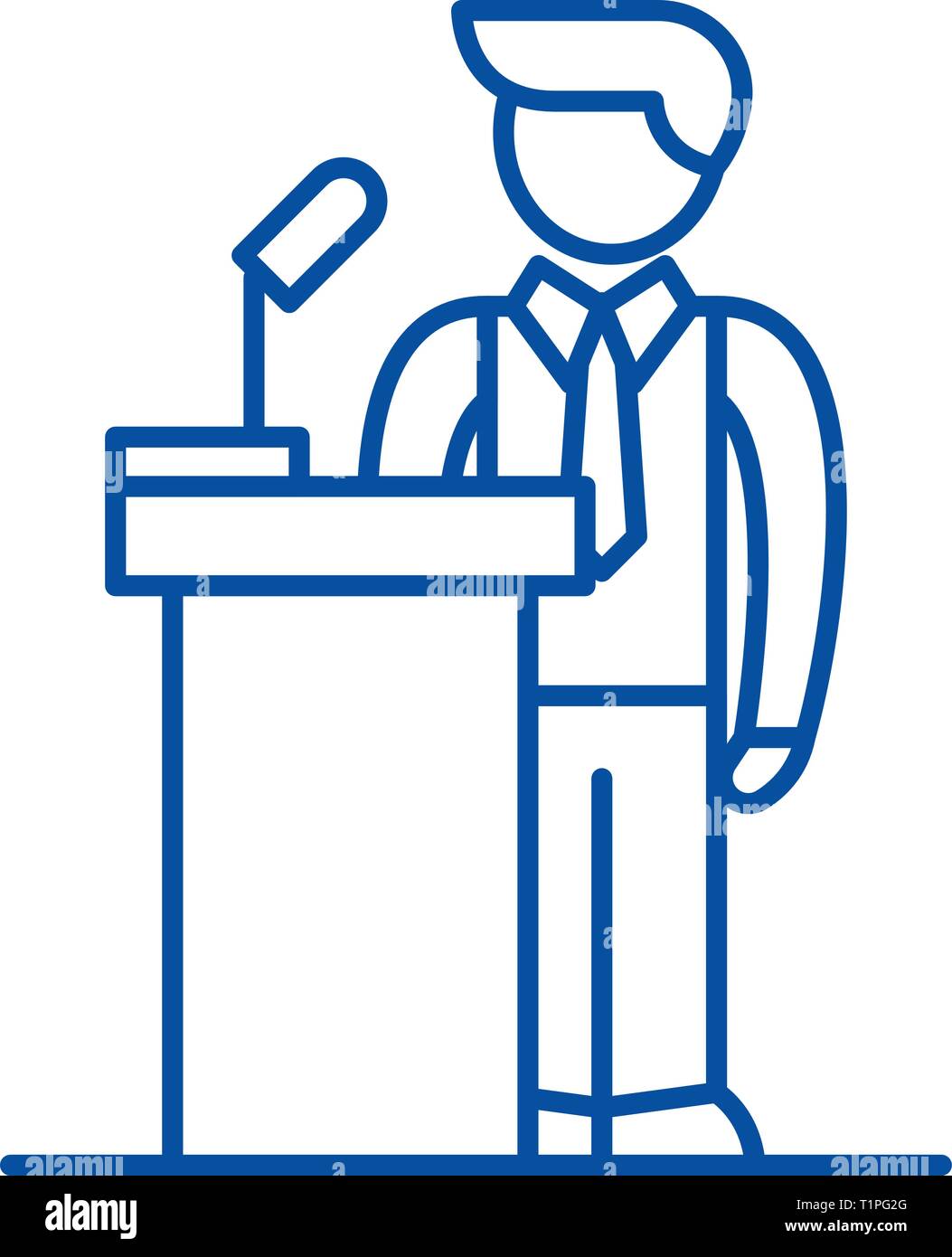 Public performance line icon concept. Public performance flat vector ...