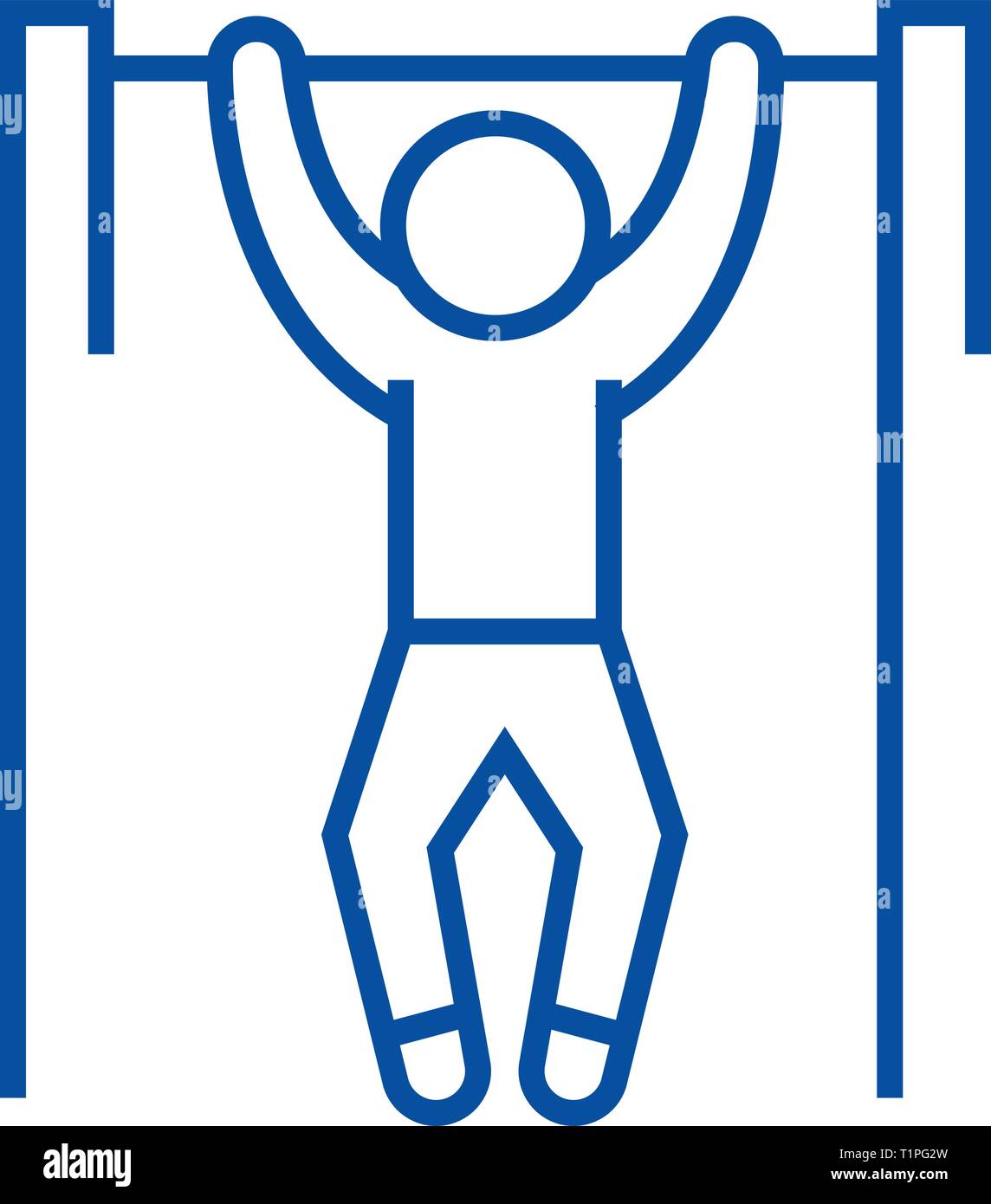 Pull up, workout, street exercise line icon concept. Pull up, workout ...