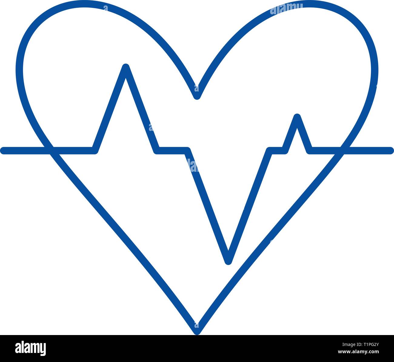 Pulse line icon concept. Pulse flat vector symbol, sign, outline ...