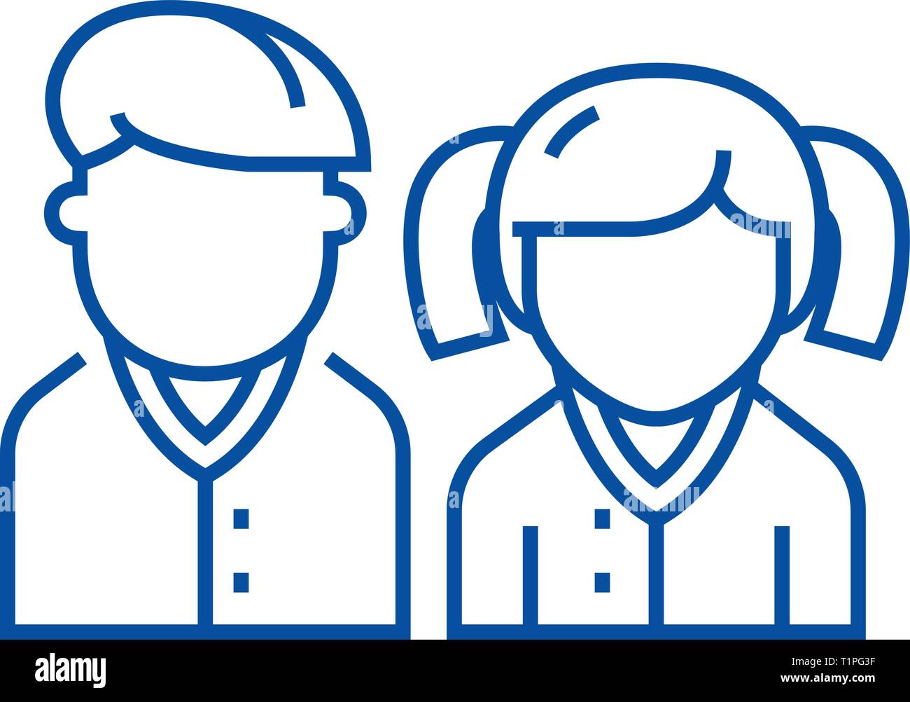 Pupils,students,scholar line icon concept. Pupils,students,scholar flat ...