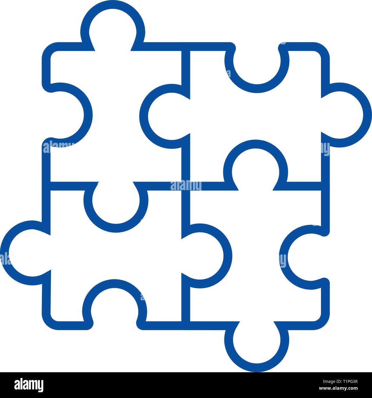 Puzzle,jigsaw line icon concept. Puzzle,jigsaw flat vector symbol, sign ...