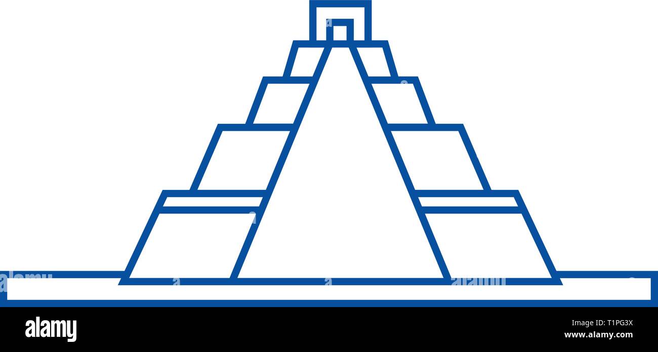 Pyramid line icon concept. Pyramid flat vector symbol, sign, outline ...