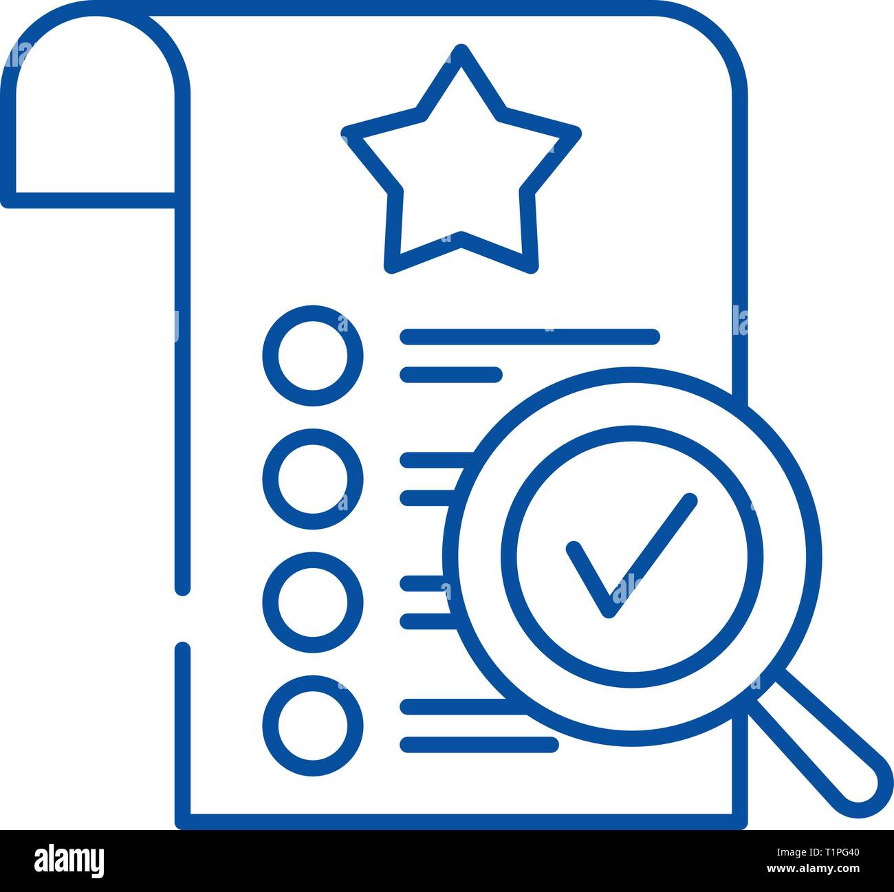 Quality control line icon concept. Quality control flat vector symbol ...