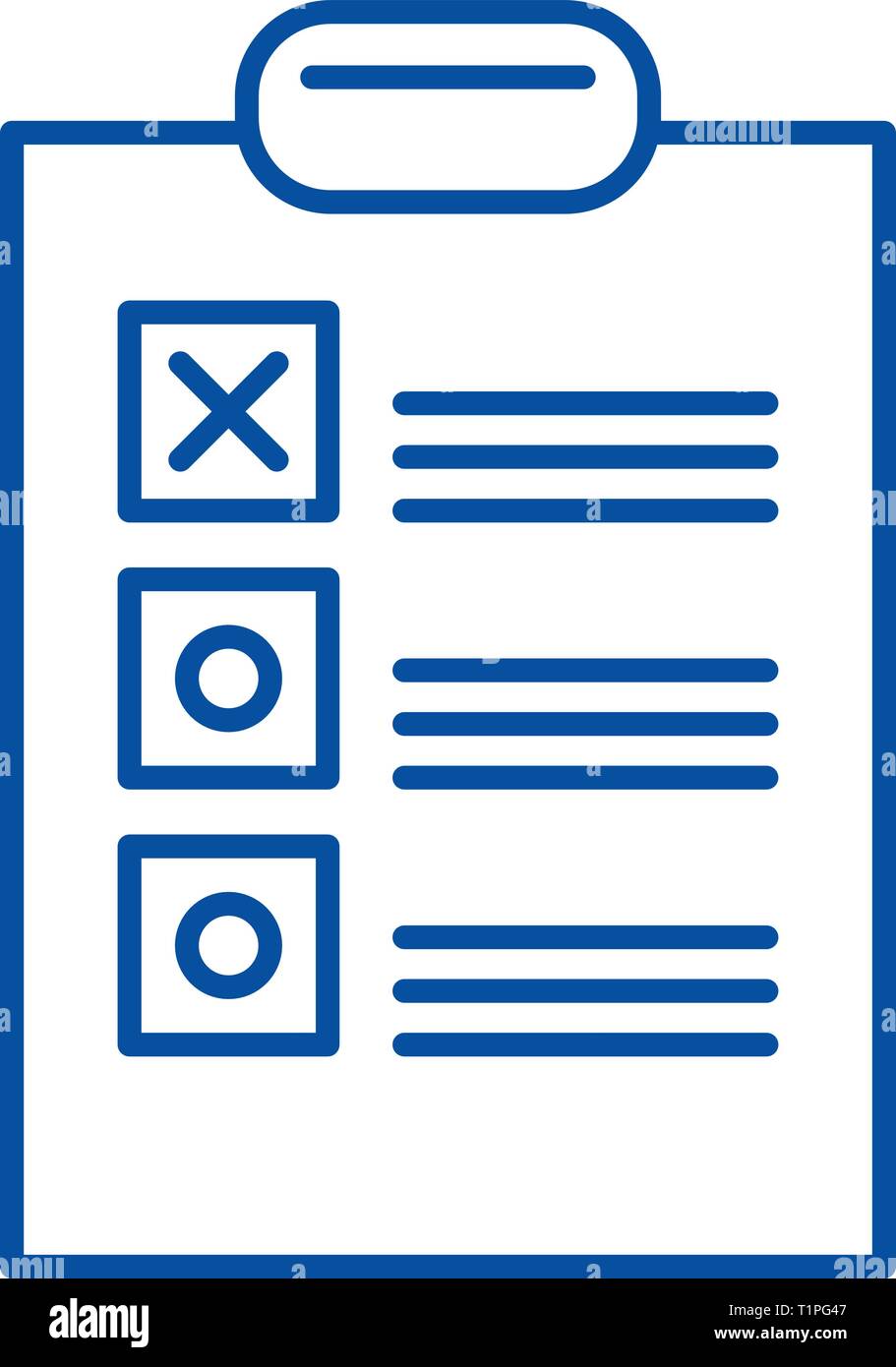 Questionnaire Icon Vector Symbol In Flat Outline And Business